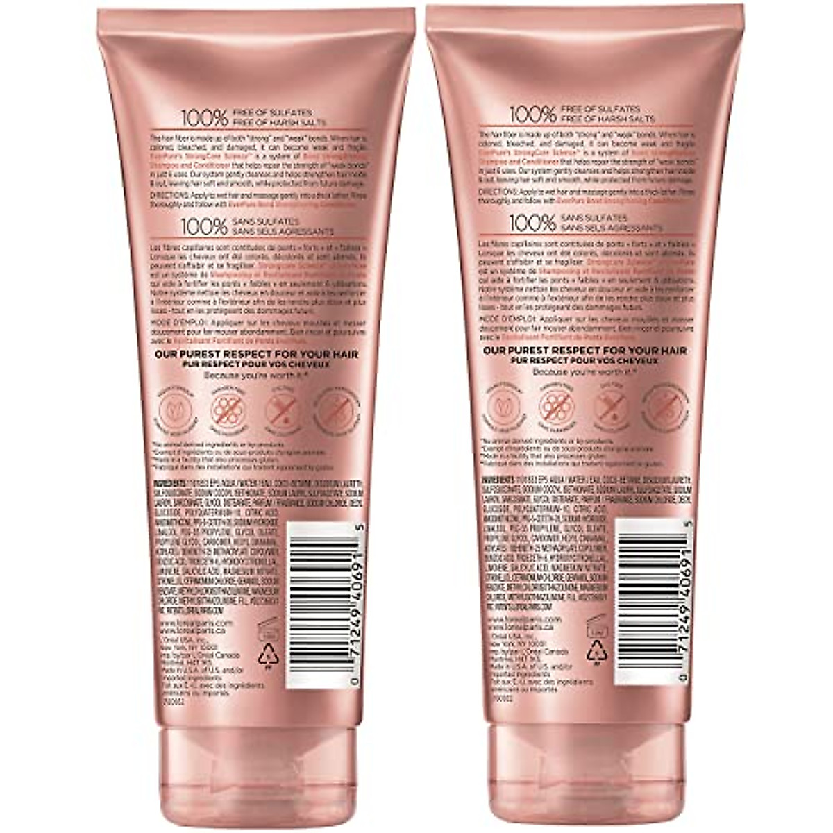 L'Oreal Paris EverPure Bonding Shampoo and Conditioner Kit for Color-Treated Hair, 6.8 Ounce (Set of 2)