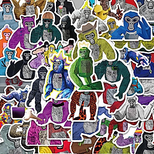 50PCS Game Stickers Pack for Gorilla Tag Water Bottle Laptop Luggage Phone Skateboard Scrapbooking Waterproof Stickers Gorilla Tag Stickers for Kids Teens Adults