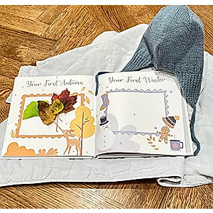 SweetChild First 5 Years Gender Neutral Keepsake Baby Book Memory Journal Scrapbook for New & Experienced Moms, Beautiful Windowed Gift Box, 96 Thick Pages to Track Special Moments, Baby Shower Gifts