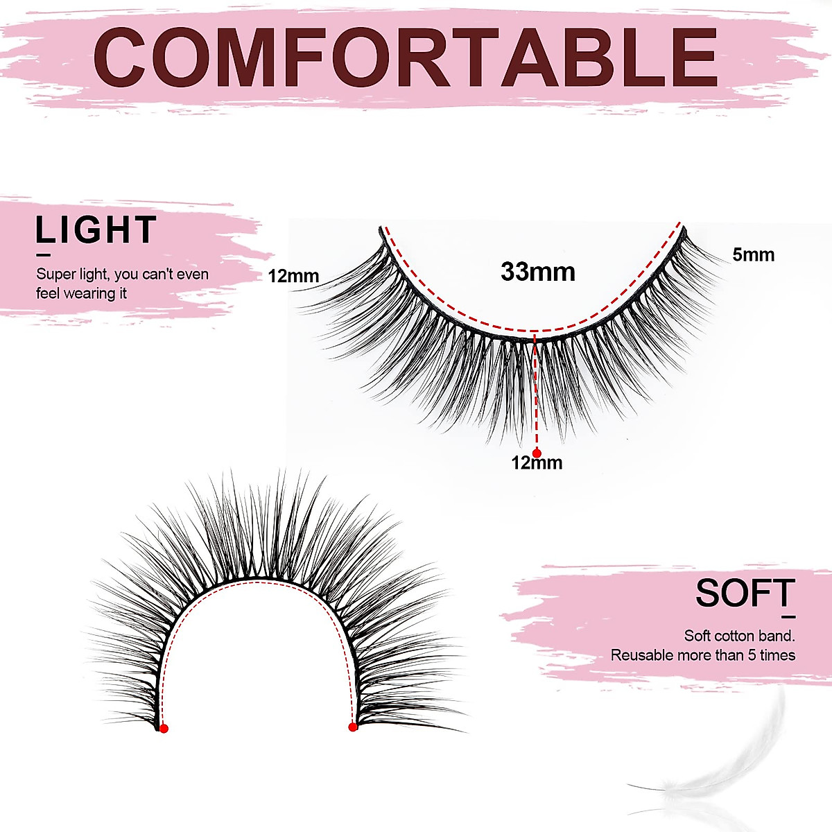 SONAFEEL Short Eye Lashes for Glasses 12mm 14Pairs a Little Cat Eye Effect False Eyelashes Natural Look Handmade Reusable 3d Mink Lashes Pack