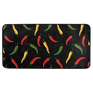 susiyo Anti fatigue Kitchen Mat Red Green Yellow Chili Pepper Kitchen Floor Mat Non Slip Kitchen Rugs Cushioned Comfort Standing Mat Area Rugs Indoor Outdoor Entry Rug Floor Carpet?for Home 39x20 in
