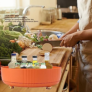 NFNSIG Lazy Susan Organizer Kitchen Rotating Spice Rack Pantry Cabinet Lazy Susan Turntable for Kitchen Cabinet(Orange)