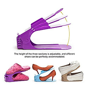 Msheng Adjustable Simple Double - Layer Plastic Integrated Shoe Rack Shoe Holder Household Power Saving Shoe Storage Rack 05