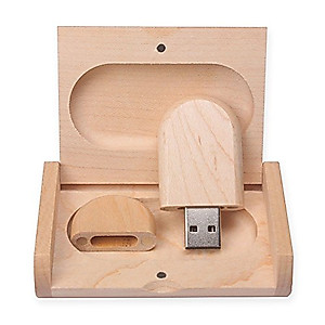 Custom Logo Wood USB Flash Drive 16GB Wooden Pendrive Stick USB Box (16GB X 5PCS)