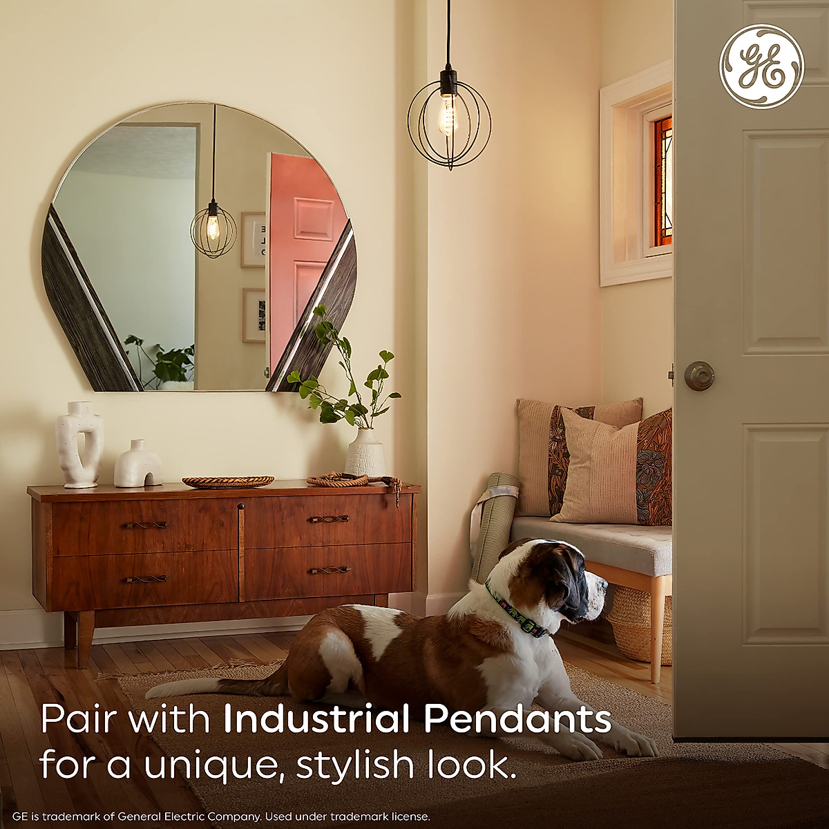 GE Vintage Style LED Light Bulb, 25 Watt, Smoke Finish, PS52 Large Bulb (1 Pack)