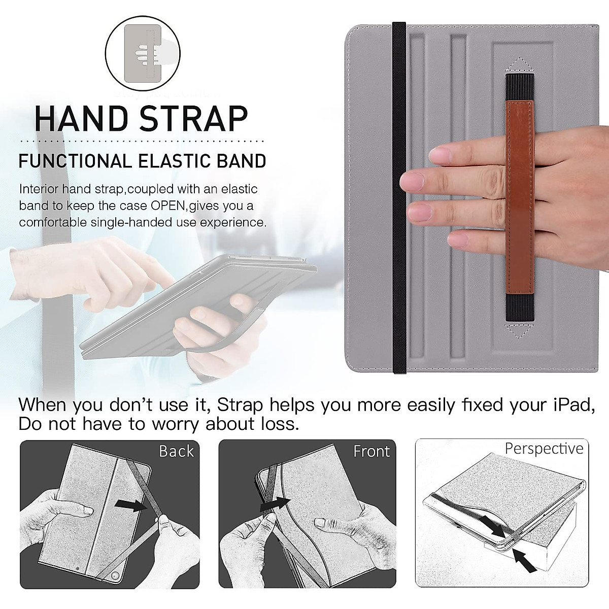 ZtotopCases for New iPad 9th/8th/7th Generation Case 10.2 Inch 2021/2020/2019, Premium PU Leather Folding Stand Cover for iPad 10.2" 9/8/7 Gen, Brown