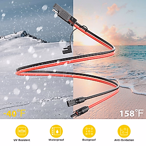 BougeRV Solar Connector to SAE Adapter (Solar to SAE (1 Pack))