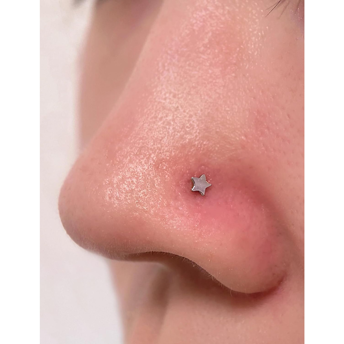 Cisyozi 20G Threadless Push in Nose Rings Stud Piercing Jewelry Women Stainless Surgical Steel Flat Back Nose Stud Tragus Helix Cartilage Earring Lip Labret Monroe Medusa Nose Ring Stud Piercings Men