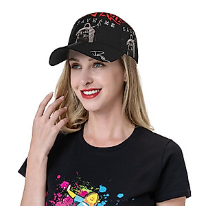 Kingscom Jelly Singer Roll Hat Curved Brim Baseball Cap Adjustable Snapback Cap for Men and Women Black
