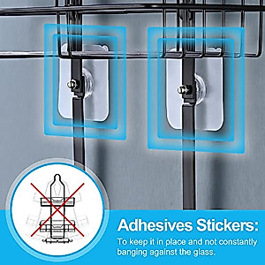 Hoomtaook Shower Caddy Over Shower Head Anti-Swing Shower Caddy Hanging Rustproof Shower Organizer, Shower Storage Rack with Hooks for Shampoo, Razor and Soap - Black