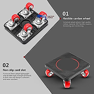 Furniture Movers Dolly, Furniture Lifters for Heavy Furniture, Furniture Dolly 4 Wheels 360° Rotation Wheels Furniture Movers,800 LB Load Capacity.Elderly and Ladies Can Also Use It Easily…