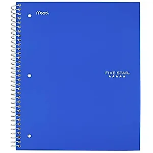 Five Star Wirebound Notebook, 1-Subject, 100-Count, Wide Rule, Royal Blue (72023)