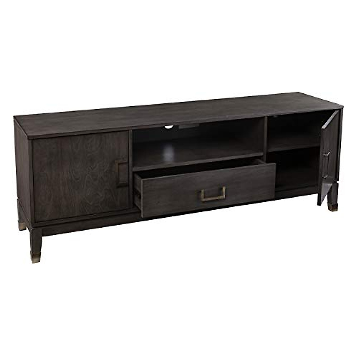 SEI Furniture Brenting w/Storage Media Stand, Graywashed