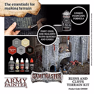 The Army Painter Terrain Paint Set with 5 Terrain Paint, 1 Spray, Basing Materials Gamemaster (Ruins & Cliffs Terrain Paint Beginner Set)