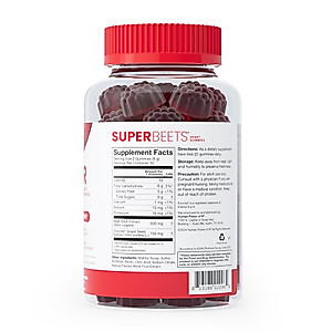 humanN SuperBeets Heart Gummies - Beet Gummy with Energy Support, Grape Seed Extract & Beetroot Powder, Sugar Free - Pomegranate Berry Flavor, 60 Count