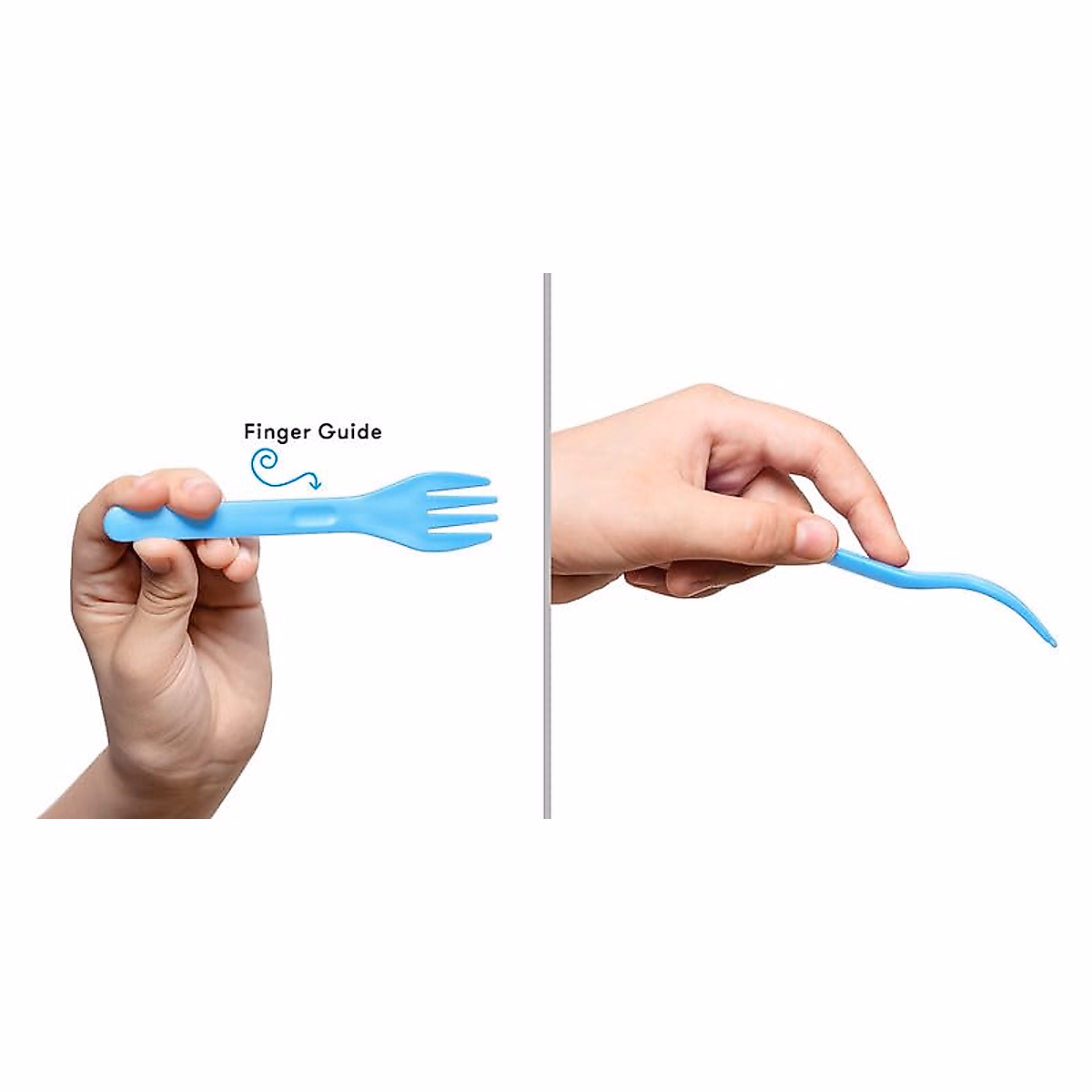 Omie OmieBox Kids Utensils Set with Case - 2 Piece Plastic, Reusable Fork and Spoon Silverware with Pod for Kids (Blue)