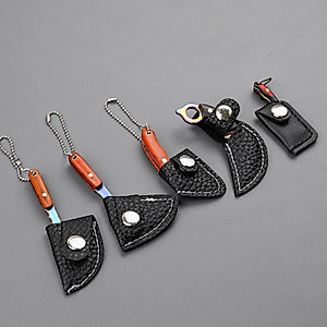 Ruksifg Mini Knife Set Tiny Knife EDC Knife for Package Opener, Letter Opener, Collection, Mini Knives Set with Sheath and Sharpener(Rainbow-5Pcs)