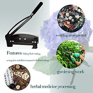 Professional Flower Stem Cutter, Large Floral Processing Tool Kit with 14-Inch Carbon Steel Blade, Rose Thorn Removal Tool, Table Mounted with Safety Latch.