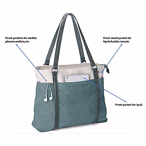 Wxnow Laptop Tote Bag 15.6 Inch Laptop Bag for Women Teacher Large Laptop Organizer Bag Waterproof Briefcase Shoulder Bag for Work Grey