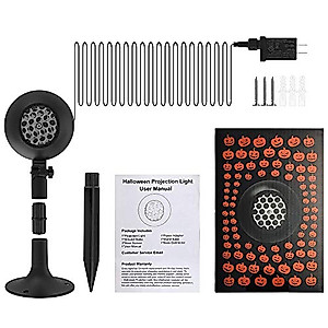 Auxiwa Halloween Lights Outdoor Decorations Projector Show Indoor LED Pumpkin Projection Outside Spotlight for Holiday House Wall Landscape Party Decorations