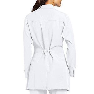 WonderWink 4 Way Stretch Lab Coat-White,LG