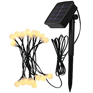 XUNATA 16ft Solar String Lights, Flexible Waterproof 20 LEDs White Ball Lights for Indoor Outdoor Home Patio Lawn Garden Party Holiday Decorations(Warm White)