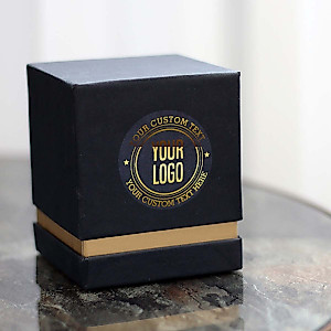 Custom Clear Stickers Personalized Circle Labels Stickers Create Your Own Text Logo Self-Inking Metallic Gold Stickers for Wedding Favor Party Baptism