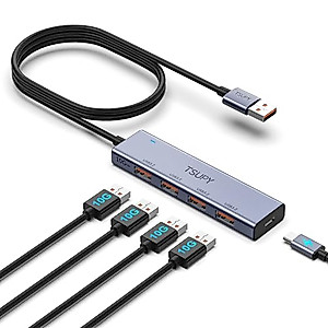 USB 3.0 HUB,TSUPY USB HUB 4 Port USB 3.0 Expander USB Data Hub with 3.3ft Extended Cable, Ultra Slim Portable Multiport USB 3.0 Splitter for MacBook,Laptop,PS4,Surface Pro,Printer,Mobile HDD