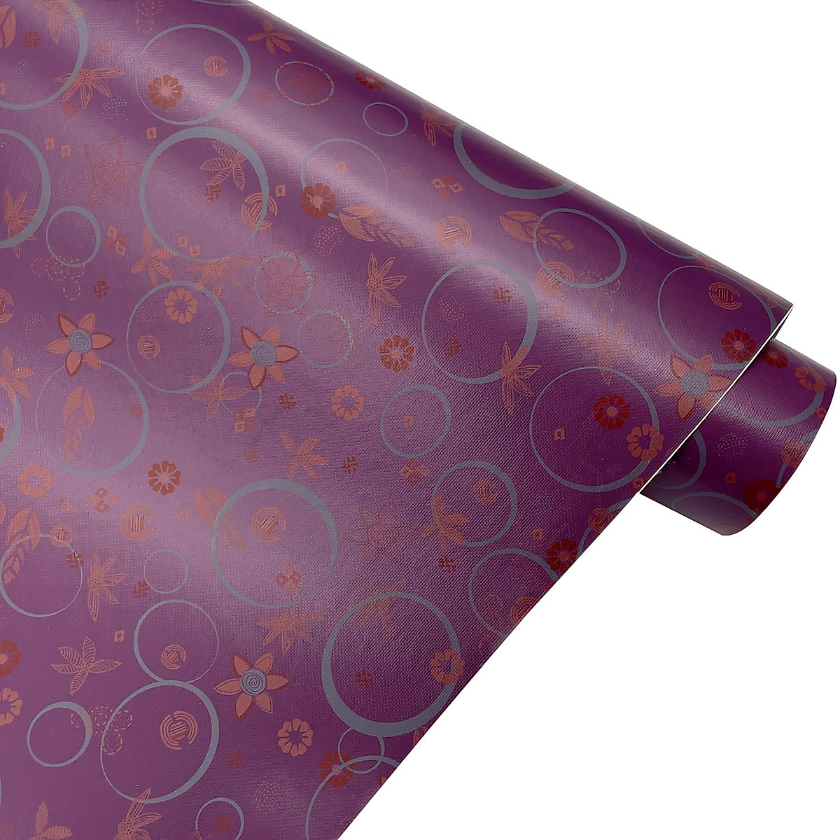 Yifely Peel & Stick Drawer Liner Removable Shelf Paper for Covering Apartment Old Cabinets Shelves, Purple Ring, 17.7 Inch by 9.8 Feet