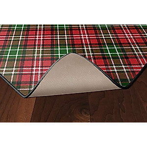 Brumlow MILLS Christmas Plaid Washable Festive Print Holiday Area Rug for Living or Dining Room, Bedroom Carpet and Kitchen Rug, 5'x8', Multicolor