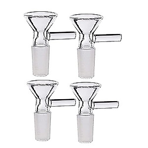 14M-M, Bowl Funnel Body Glass Funnel, Transparent Bowl Funnel 4PCS