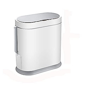 N/A 8L Smart Trash Can Household Induction Waterproof Toilet Cover Toilet Brush Integrated Paper Baske Trash Bin ( Color : OneColor , Size : 30*32*15cm )