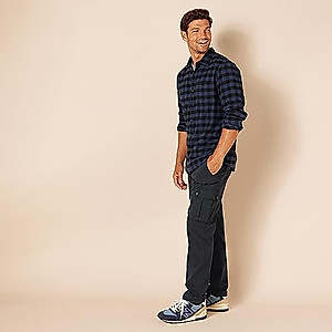 Amazon Essentials Men's Slim-Fit Stretch Cargo Pant, Black, 36W x 28L