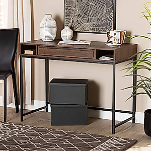 Baxton Studio Desks, Walnut/Black