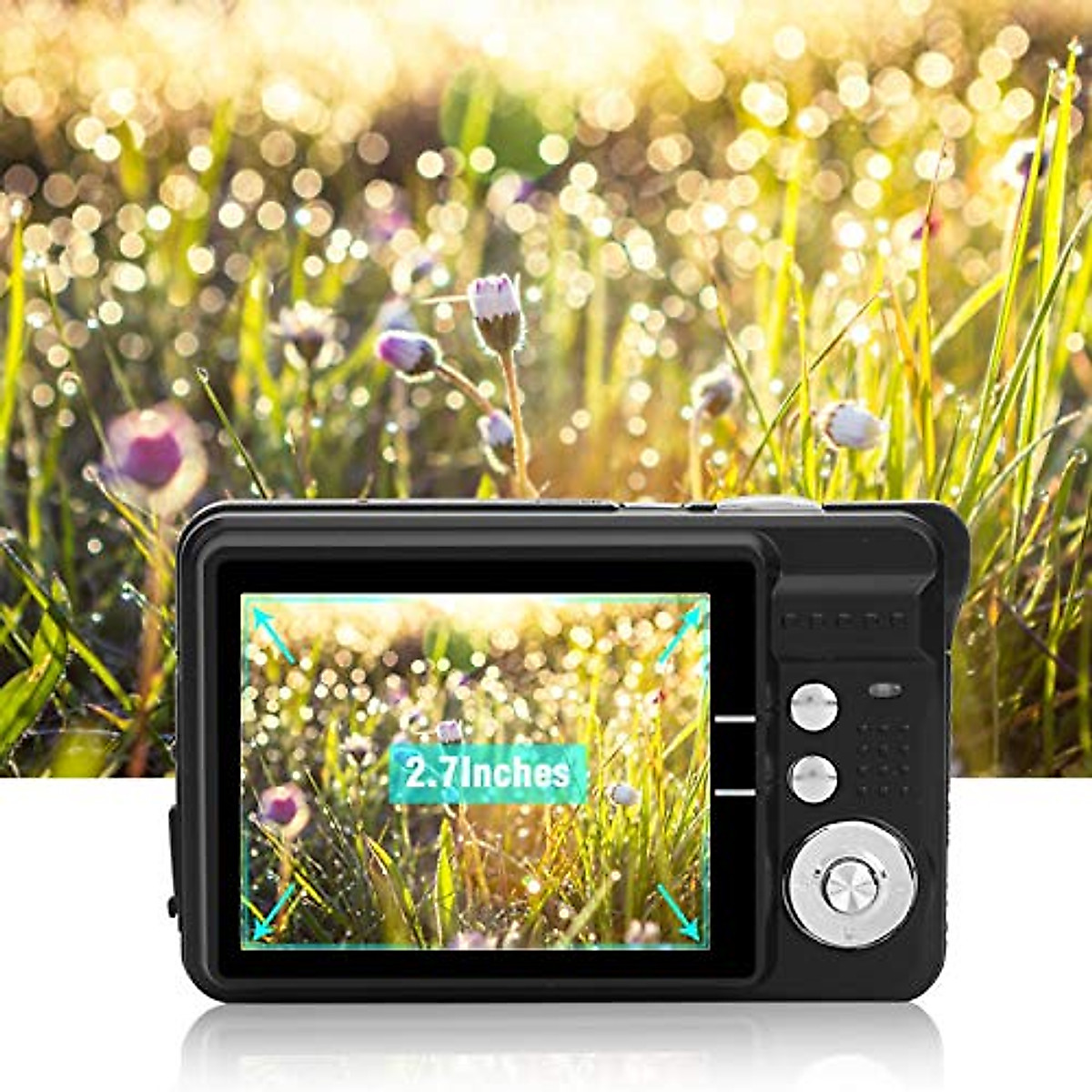 Digital Camera, 8X Zoom Card Digital Camera 18 MP 2.7" TFT LCD Display Mini Vlogging Camera with Built-in Microphone, Maximum Support 32GB Memory Card(black)