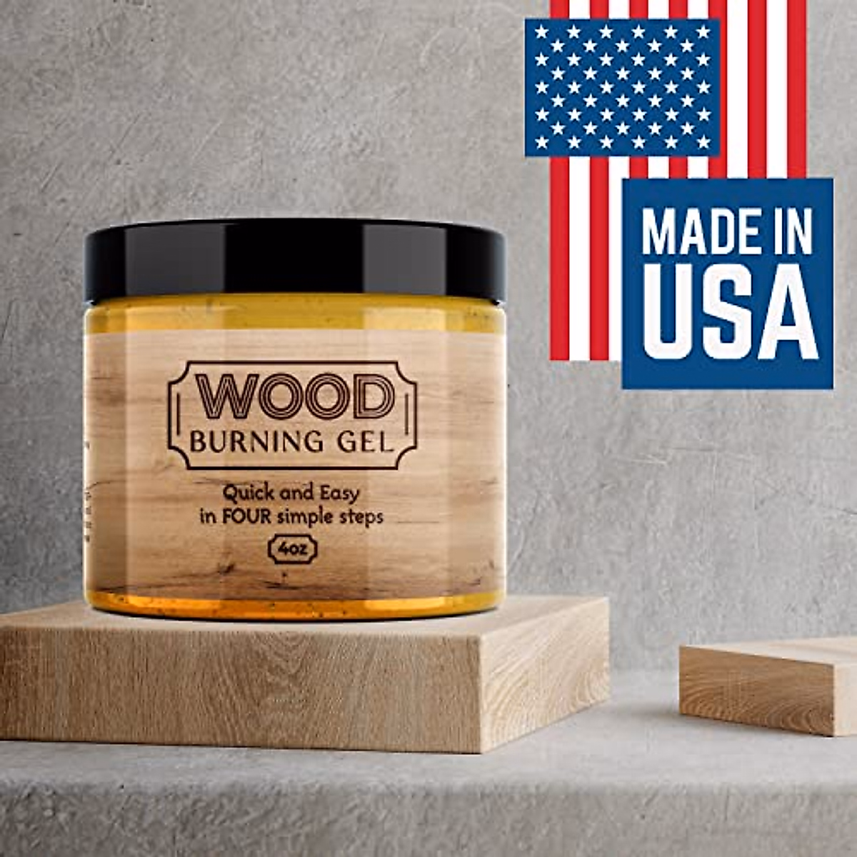 Wood Burning Gel and Mini Squeegee - Made in USA - 4 OZ Wood Burning Paste for Crafting, Drawing and DIY Arts and Crafts - Mini Squeegee Included - Creates Beautiful Art in Minutes