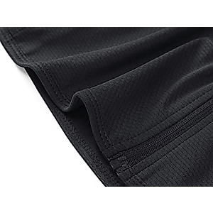 MAGCOMSEN Women's UPF 50+ Lightweight Athletic Jacket Sun Protection Full Zip Long Sleeve Shirts Hiking Outdoor Pockets Black XL