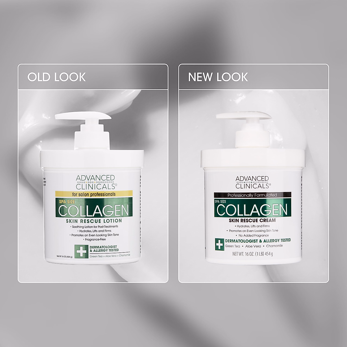 Advanced Clinicals Collagen Cream Moisturizer Body Lotion & Face Cream | Dry Skin Rescue Collagen Lotion | Skin Tightening Cream | Skin Firming + Tightening Lotion | Body Skin Care Products, 2-Pack