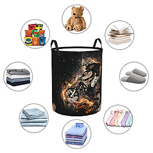 FOISIIAEA Extreme Sports Dirt Bike Laundry Basket Waterproof Oxford Cloth Organizer Basket Collapsible Clothes Hamper with Handle Toy Gift Bin Baskets