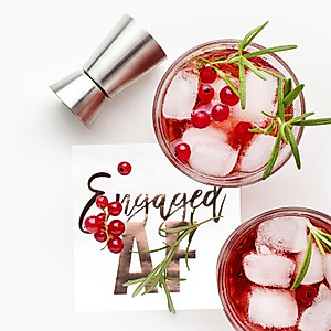 Andaz Press Gold Foil Engaged AF Napkins Floral Wreath, 6.5-inch, 50-Pack, Bridal Shower Napkins For Wedding Engagement Party Bachelorette Party Napkins Bride Napkins Funny Bar Napkins Mimosa Napkins