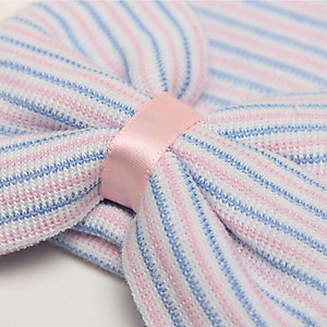 DRESHOW BQUBO 4 Pack Newborn Hospital Hat Infant Baby Hat Cap with Big Bow Soft Cute Knot Nursery Beanie