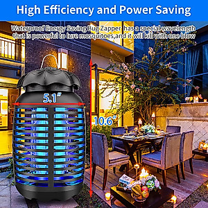 Bug Zapper Outdoor Electric, Mosquito Zapper Indoor, Fly Traps Zapper Instant Killing Grid Plug in, 100-120V, Bug Insect Mosquito Killer with 15W Bulb for Patio Garden Backyard Home