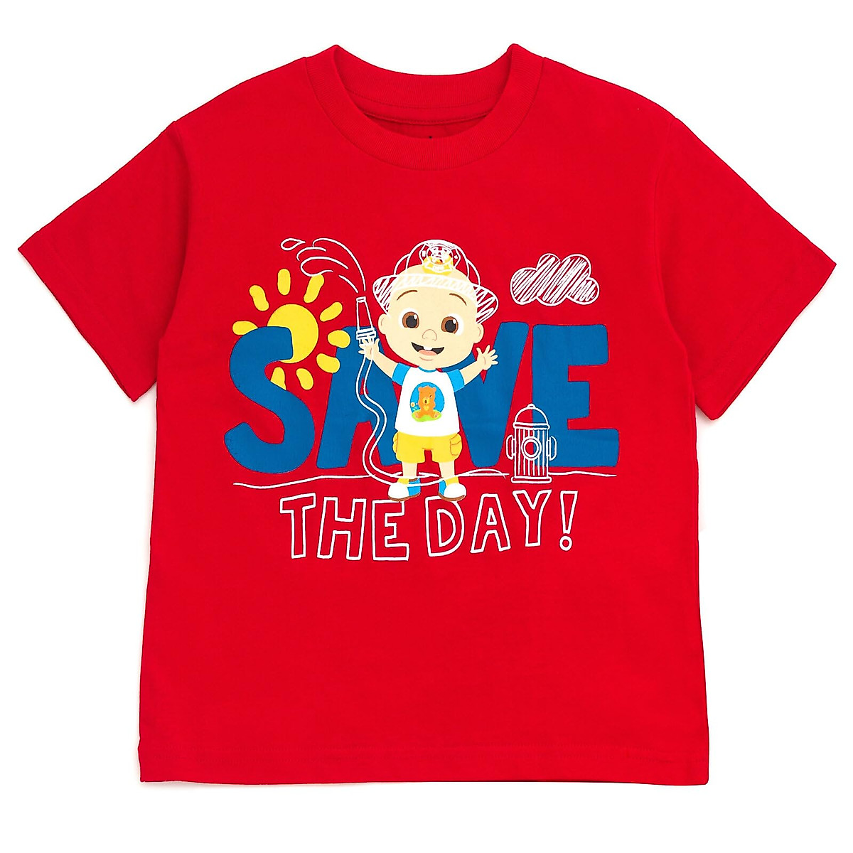 CoComelon JJ Baby Boys Graphic T-Shirt & Mesh Shorts Set Gray/Red 18 Months