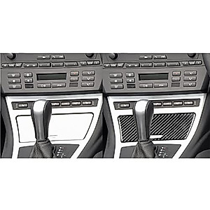 Carbon Fiber Decoration Cover Trim Sticker Compatible with BMW X3 E83 2004-2010 (Carbon Fiber A, Gear Storage Box Cover RHD)