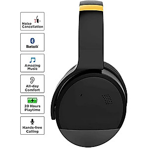 Funsmile Active Noise Cancelling Headphones Bluetooth Headphones Wireless Headphones Over Ear Built-in Microphone Deep Bass, 30 Hours for Travel/Work/TV/Computer/Cellphone - Gold
