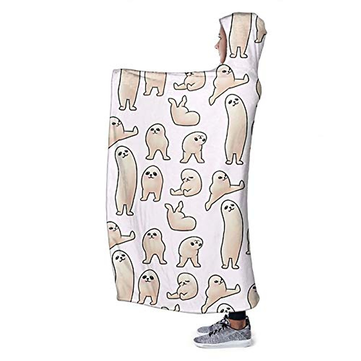 Hooded Blanket Fun Soft Eggdog Comfortable Throw Blankets for Four Seasons Anti-Pilling Flannel Wearable Blanket Suitable for Sofa Blankets for Adults and Children, Bed Blankets 50" X40