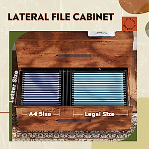 DEVAISE 2 Drawer Wood Lateral File Cabinet with Anti-tilt Mechanism, Storage Filing Cabinet for Home Office, Walnut