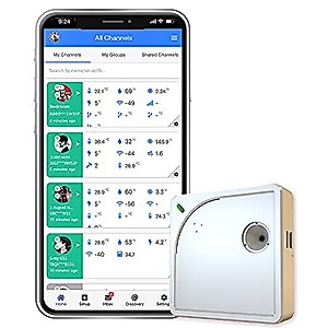 UbiBot WS1 WiFi Temperature Humidity Sensor, Smart Temperature Monitor，Thermometer Supports External Probe, Alerts & History，Free IoT App/Web Console, IFTTT, Alexa, (2.4GHz WiFi，no hub Required)