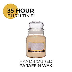 A Cheerful Giver - Creamy Vanilla Scented Glass Jar Candle (6 oz) with Lid & True to Life Fragrance Made in USA