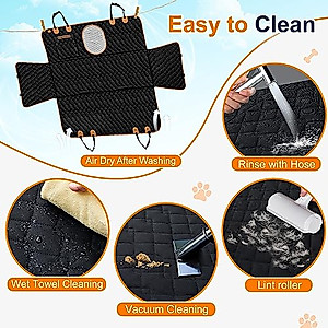 LOOBANI Dog Seat Cover for Back Seat, Waterproof Car Seat Cover, Anti-Scratch Dog Hammock for Car, Back Seat Protector for Road Trip, Fits Cars SUV & Truck